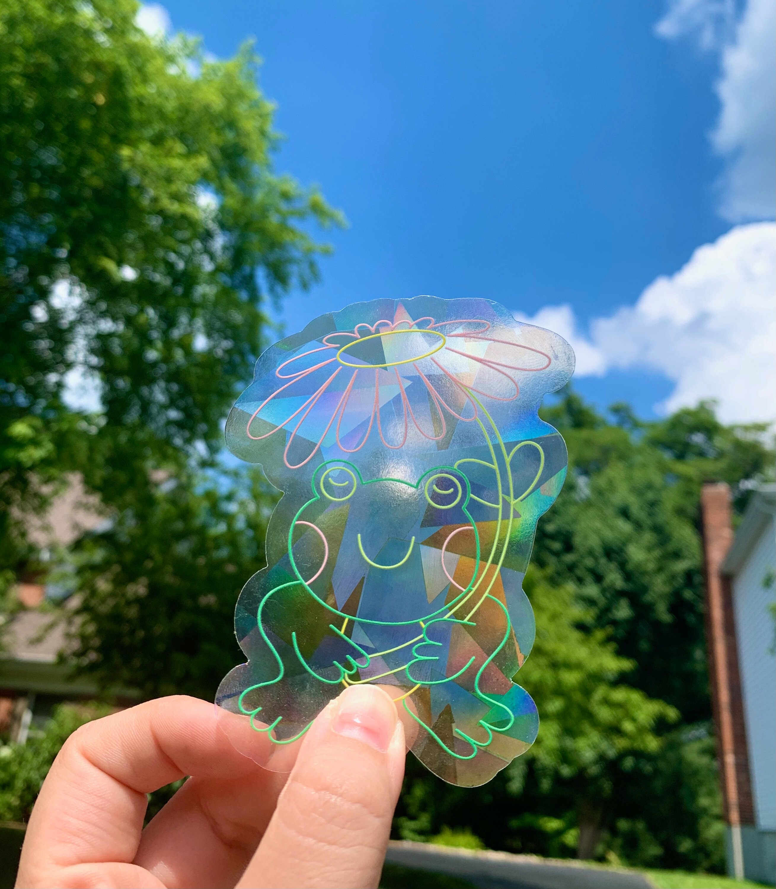 Embellishments Scrapbooking Frog with a Flower Umbrella Suncatcher ...