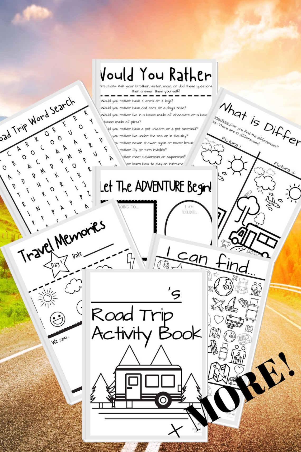 Road Trip Activity Book | Etsy