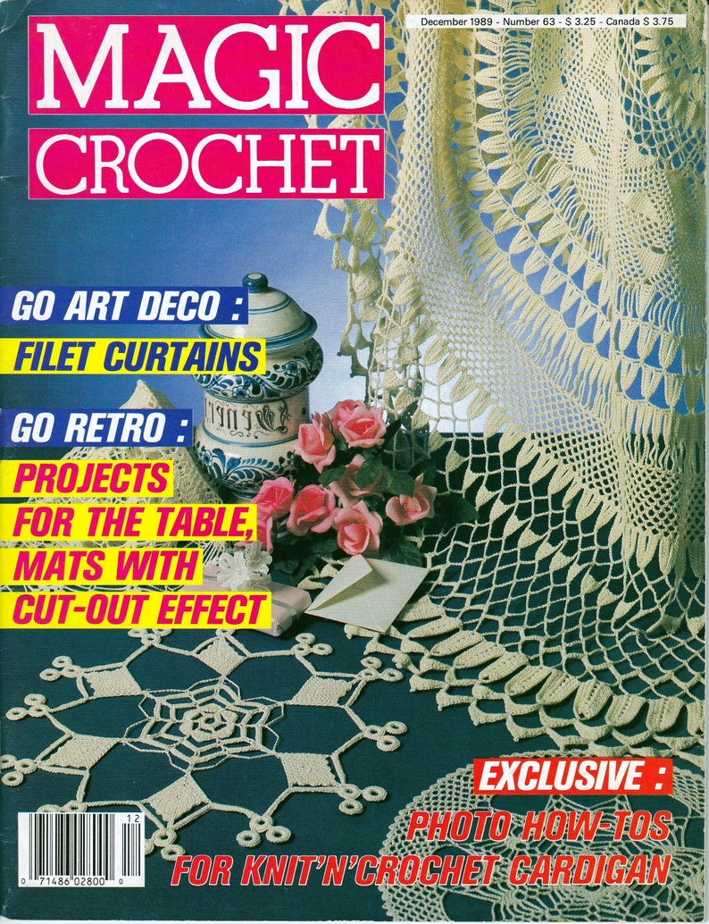 Magic Crochet No. 63, December 1989 - DOWNLOAD ONLY - Etsy