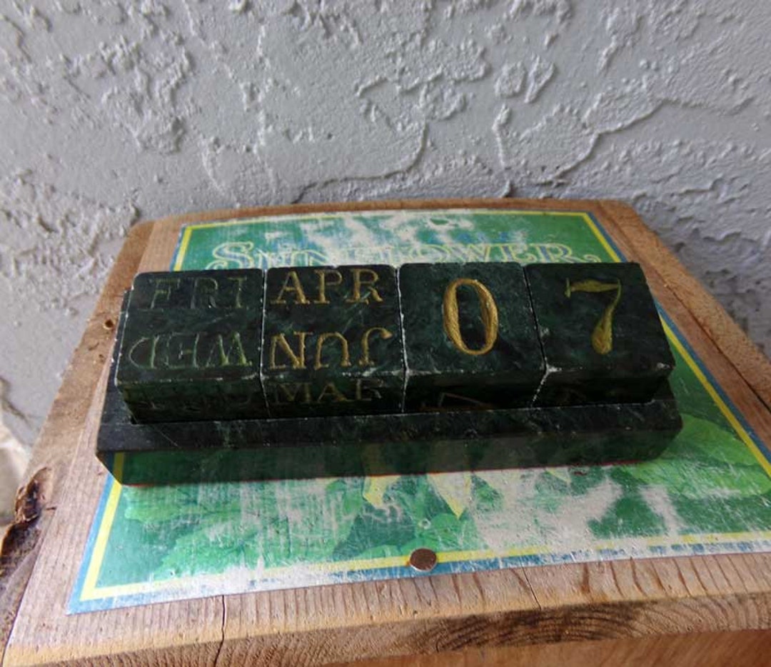 Marble Block Perpetual Calendar, Marble Calendar, Perpetual Calendar ...