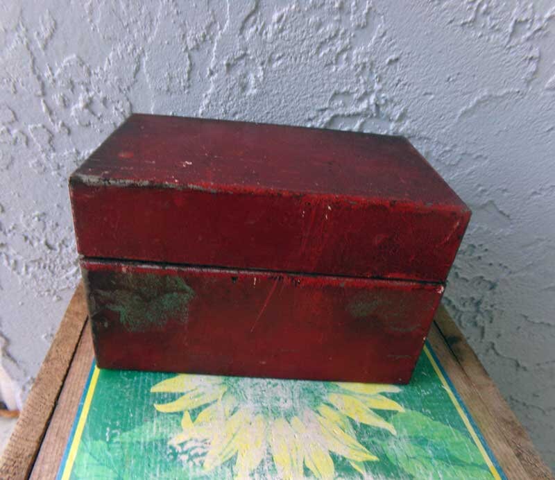 Red Metal File Box Red Metal Index Card File Box Vintage Red - Etsy