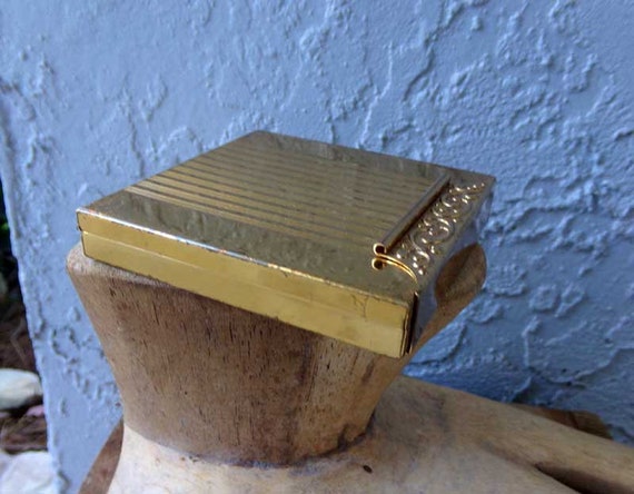 Avon compact mirror, Avon makeup compact, brass compa… - Gem
