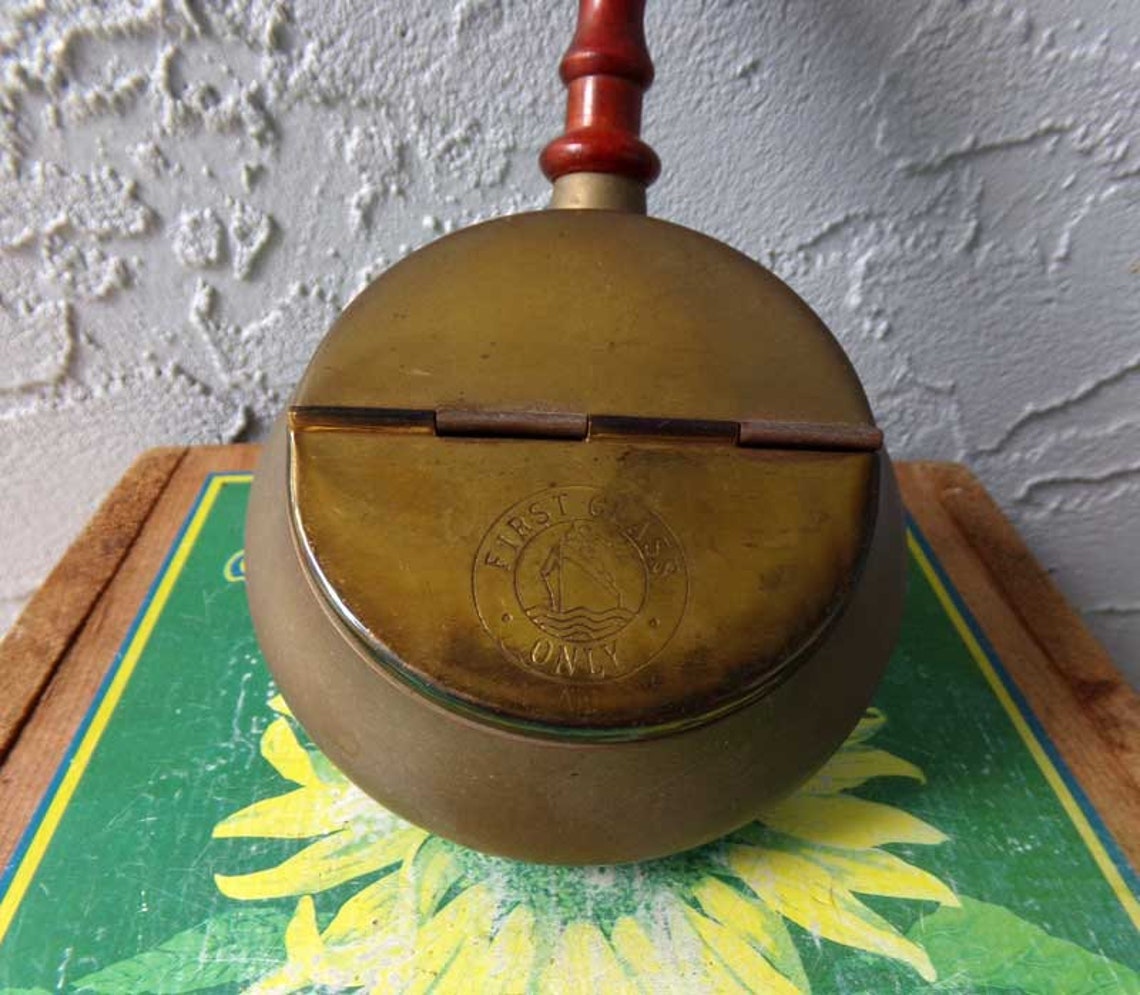 Brass Long Handle Flip Ashtray First Class Only Ashtray - Etsy