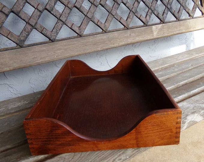 Wooden Letter Tray, Vintage Wooden Paper Tray, Vintage Office Decor ...
