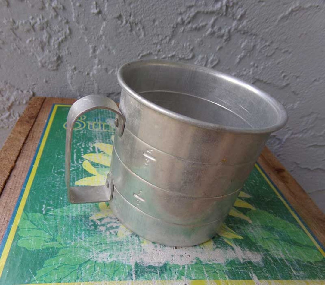 Vintage Aluminum Measuring Cup, 1 Cup Measuring Cup, Aluminum Measuring ...