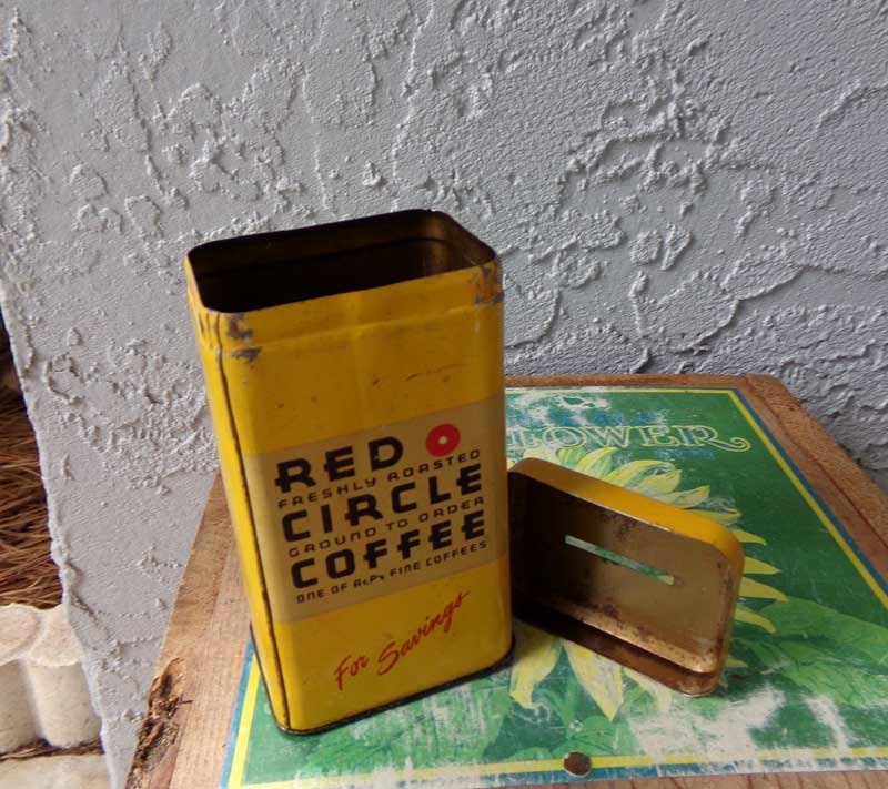 Red Circle Coffee Bank, Coffee Can Bank, Vintage Coin Bank, Coffee ...