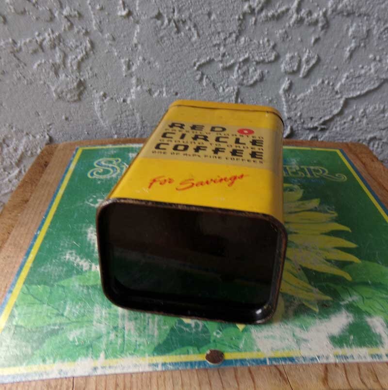 Red Circle Coffee Bank, Coffee Can Bank, Vintage Coin Bank, Coffee ...
