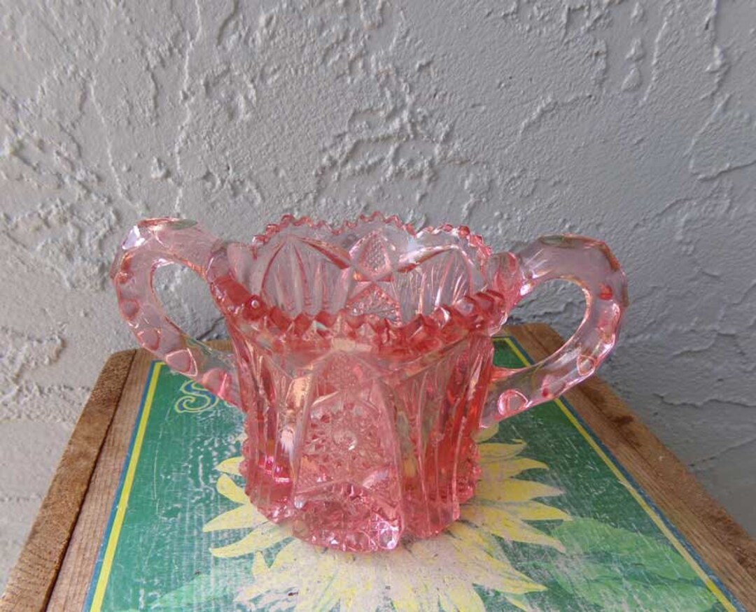 Pink Glass Sugar Bowl. Pink Sugar Bowl, Vintage Pink Sugar Bowl ...