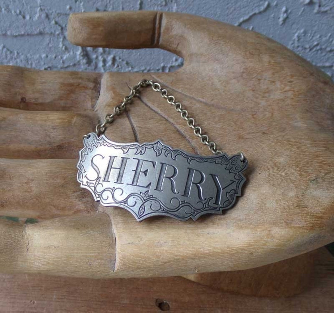 Stieff Pewter Sherry Decanter Tag, Pewter Liquor Decanter Tag, Sherry ...