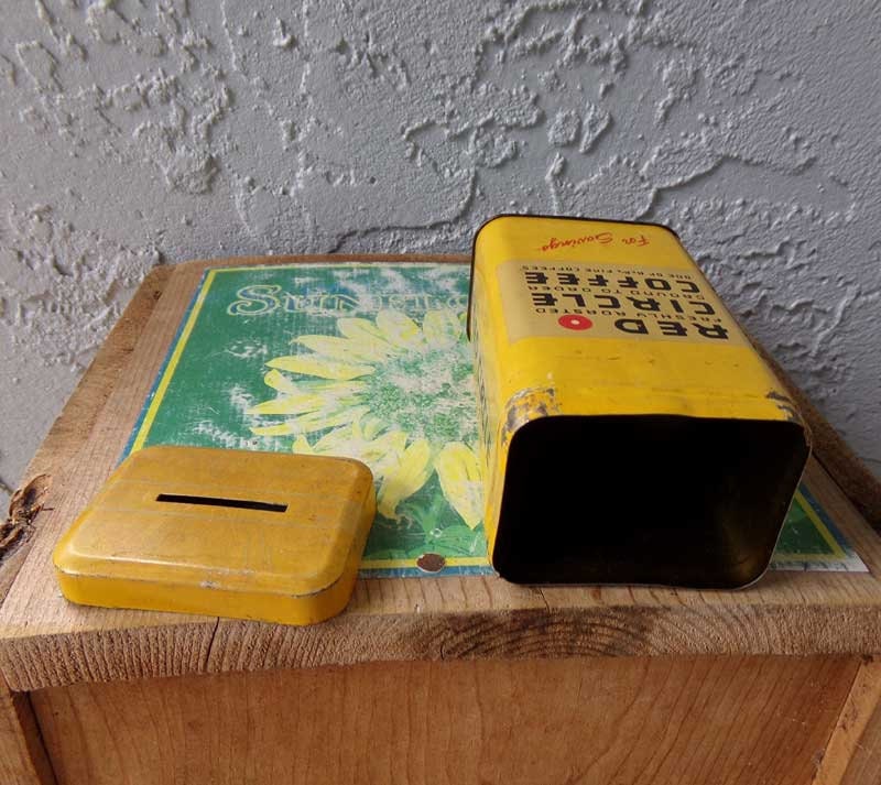Red Circle Coffee Bank, Coffee Can Bank, Vintage Coin Bank, Coffee ...