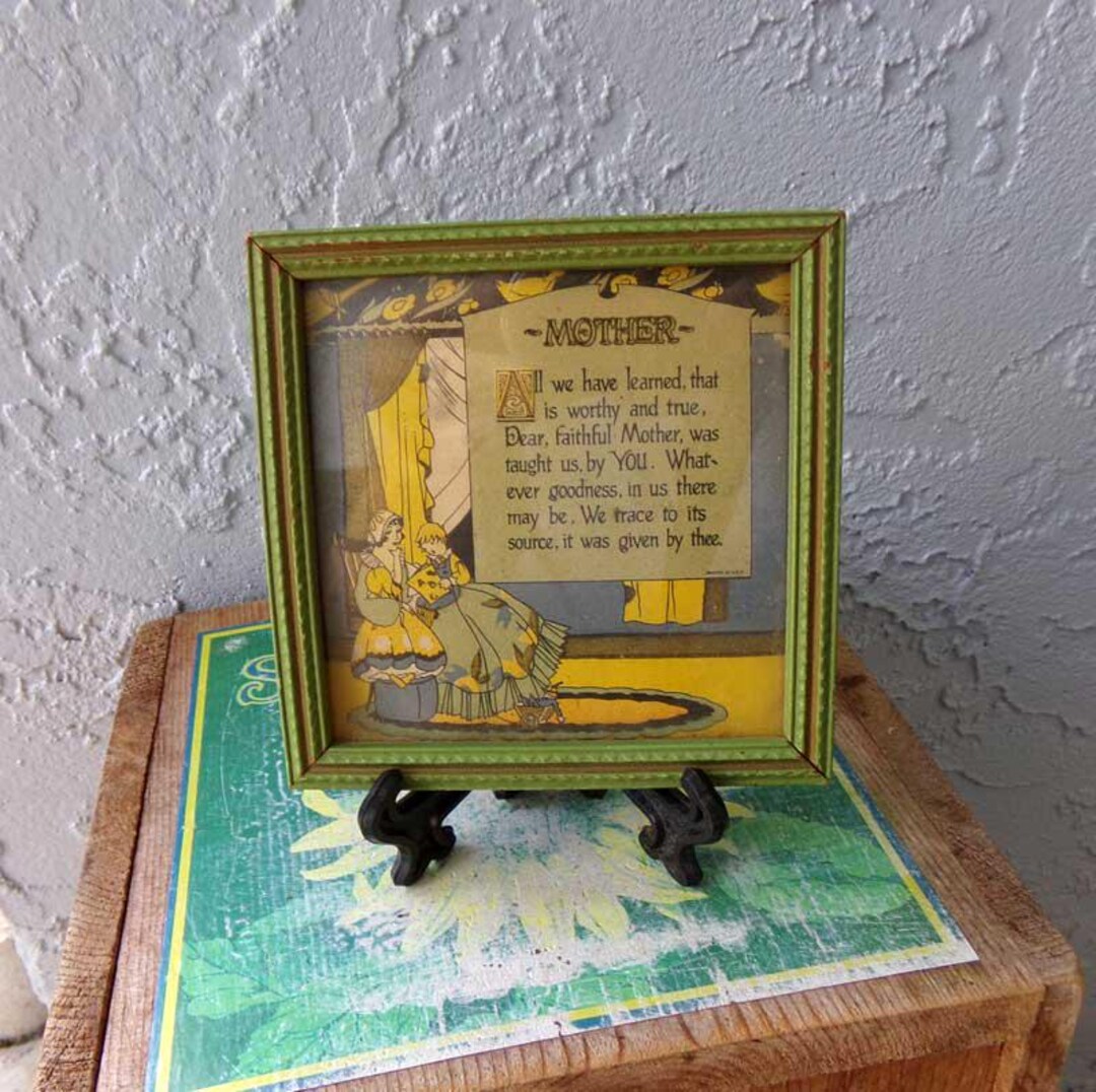 Framed Mother Poem, Victorian Mother Poem, Framed Mother Art Work ...