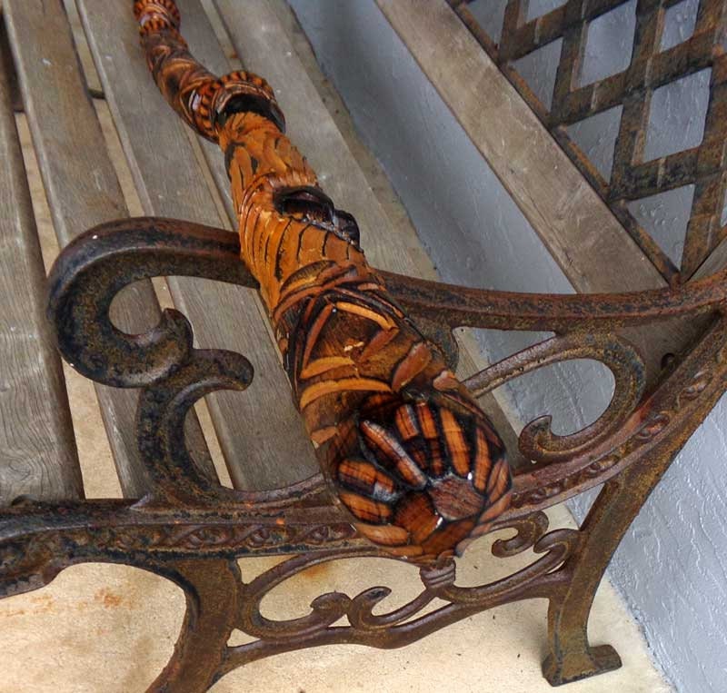 Carved Wood Walking Stick, African Head Carved Walking Stick, Hand ...