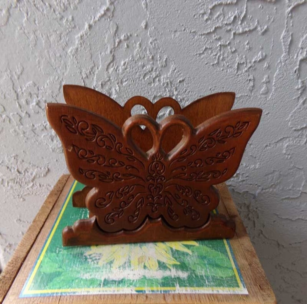 Butterfly Napkin Holder, Wooden Butterfly Napkin Holder, Butterfly Home ...