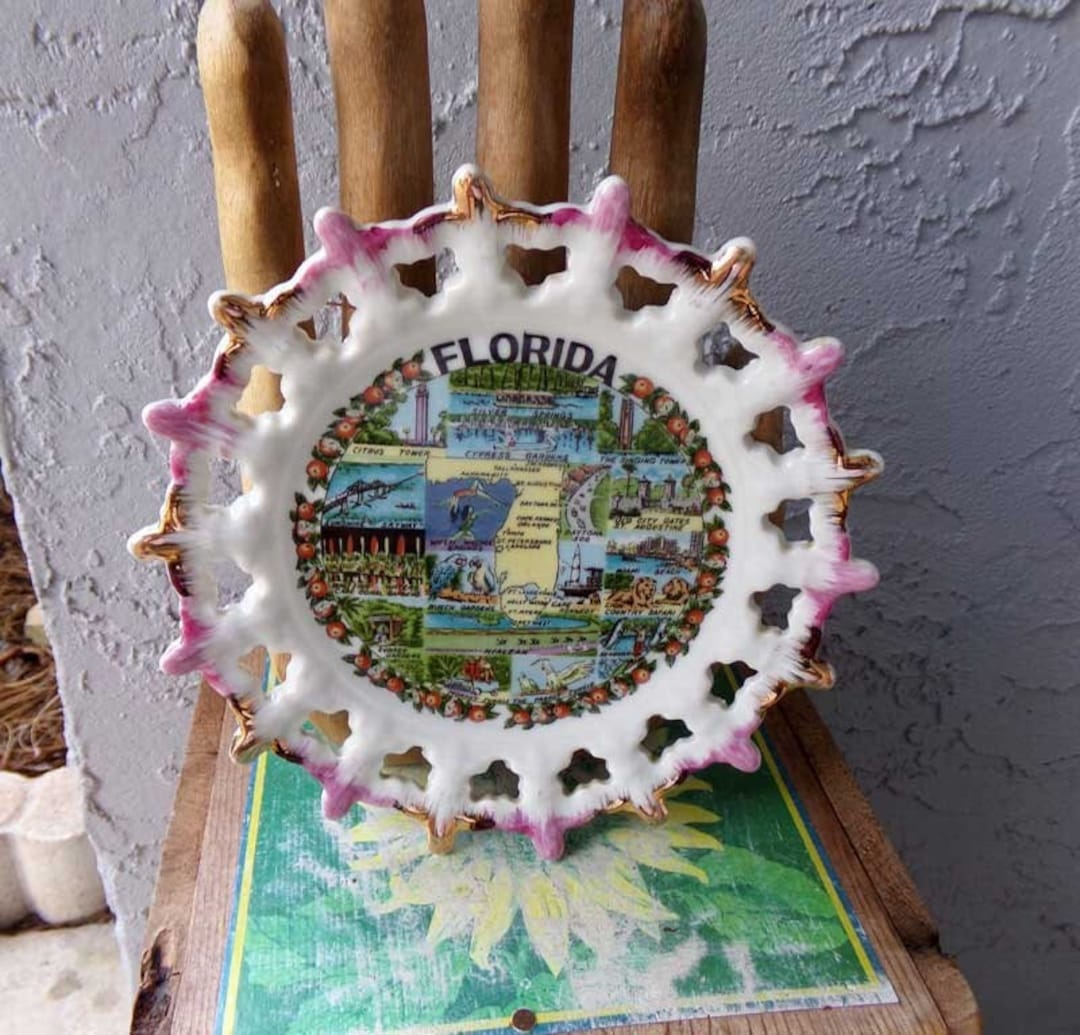 Florida Souvenir Plate, Decorative Plate, Florida Dish, Florida Home ...