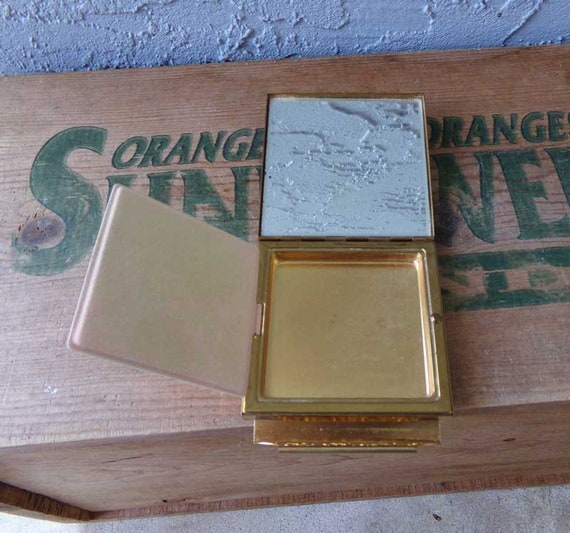 Avon compact mirror, Avon makeup compact, brass compa… - Gem