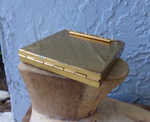 Avon compact mirror, Avon makeup compact, brass compa… - Gem