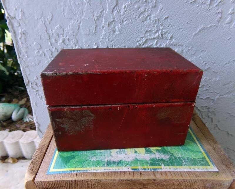 Red Metal File Box Red Metal Index Card File Box Vintage Red - Etsy