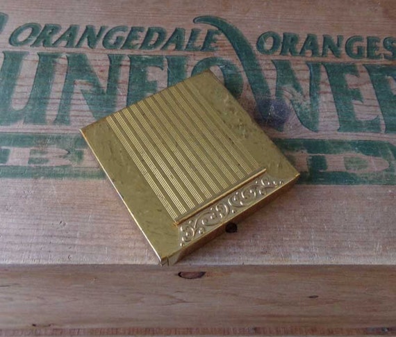 Avon compact mirror, Avon makeup compact, brass compa… - Gem