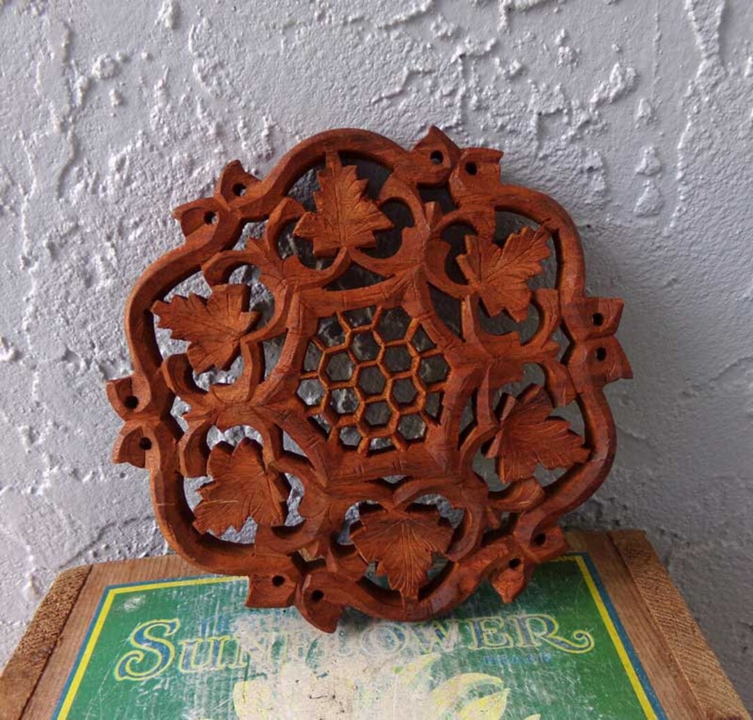 Vintage Wooden Trivet, Wooden Hot Plate, Wood Trivet, Vintage Wood ...