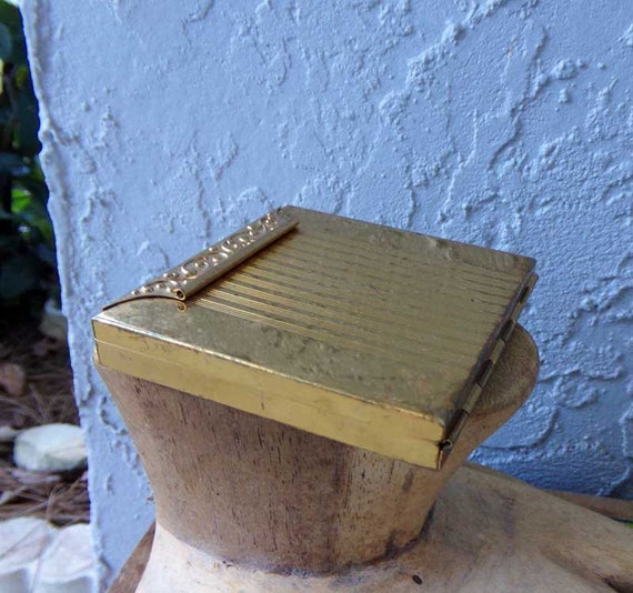 Avon compact mirror, Avon makeup compact, brass compa… - Gem