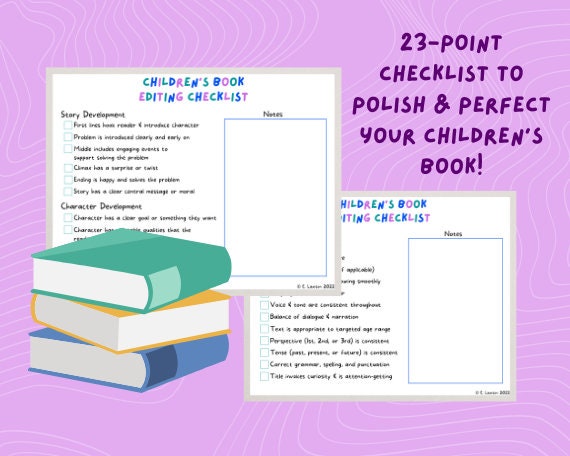 Children's Book Editing Checklist, Printable 23-point Checklist for ...