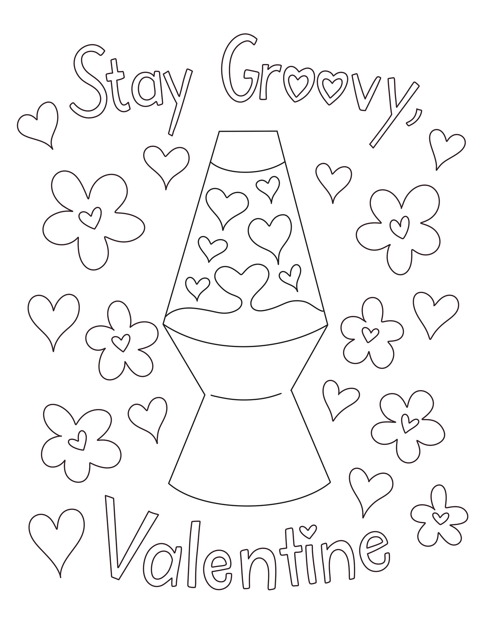 Valentine's Day Coloring Pages, Full-page Coloring Sheets, Valentine ...