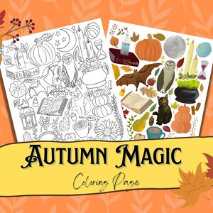 Autumn Coloring Page, Coloring Sheet With Fall Pumpkins, Leaves ...