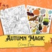Autumn Coloring Page, Coloring Sheet With Fall Pumpkins, Leaves ...