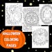 Halloween Coloring Pages, Four Full-page Coloring Sheets, Halloween ...