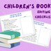 Children's Book Editing Checklist, Printable 23-point Checklist for ...