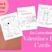 Printable and Colorable Valentine Cards, Valentine Mini Cards ...