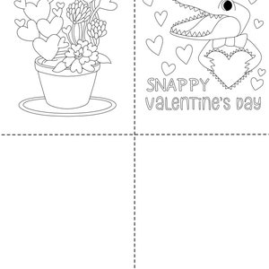 Printable and Colorable Valentine Cards, Valentine Mini Cards ...