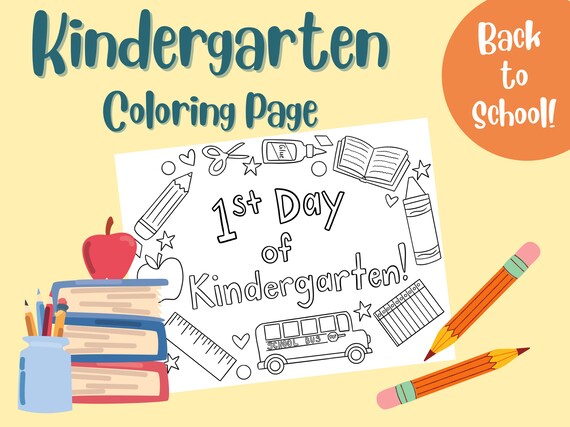 Kindergarten Coloring Page Back to School Printable Coloring - Etsy