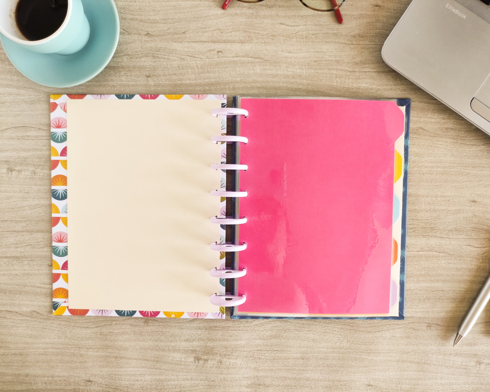 Circles Discbound Planner With Tabs, Personalized Retro Style Notebook ...