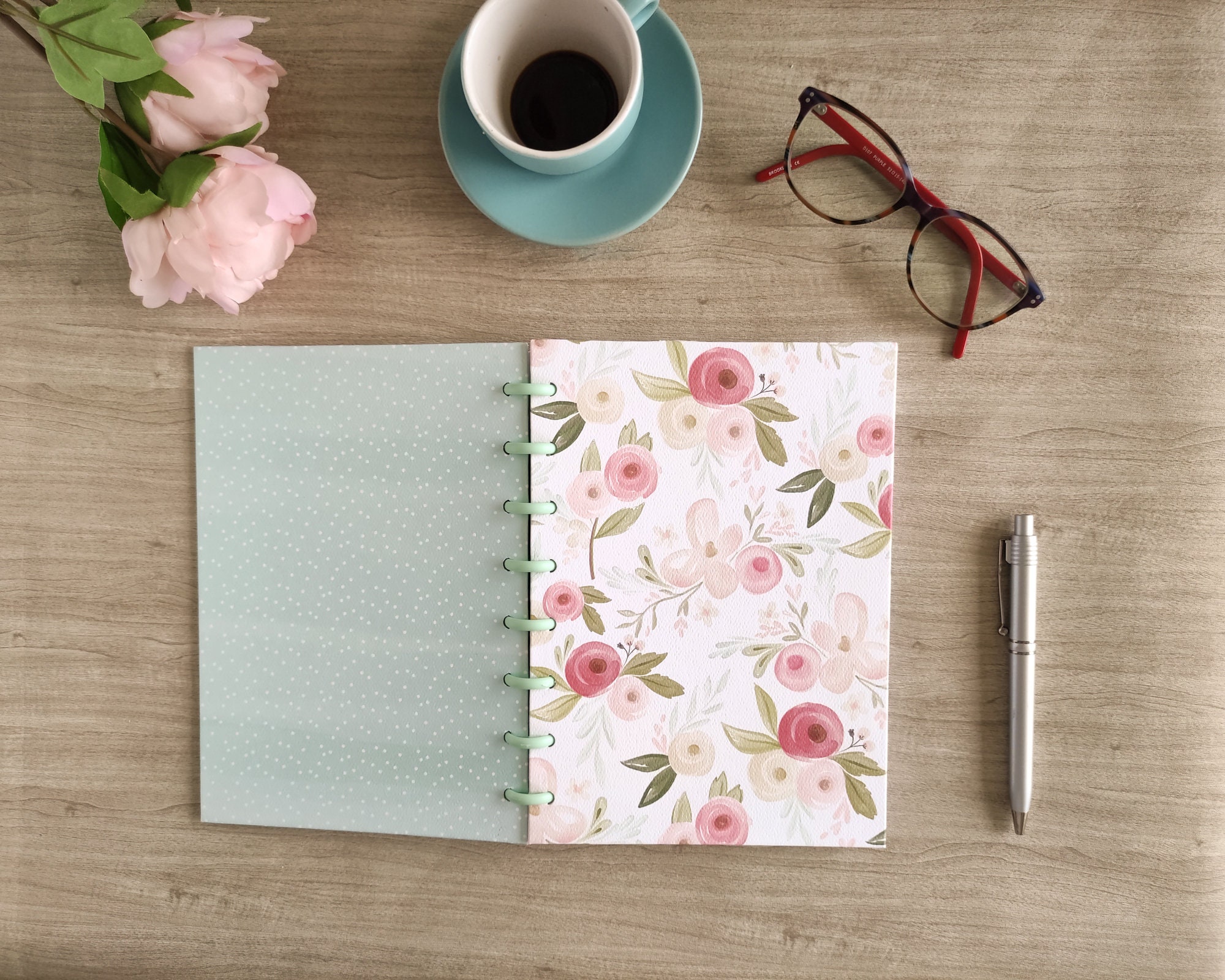 Floral Discbound Journal Cover A5 Watercolor Discbound - Etsy
