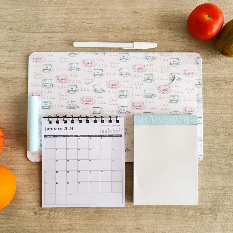 British Style Notepad & Monthly Calendar: Vintage Kitchen Decor - Etsy