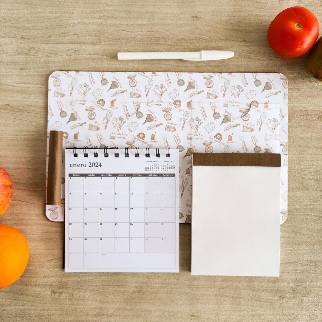 Magnetic 2025 Monthly Calendar and Notepad, Minimialist Kitchen Fridge ...