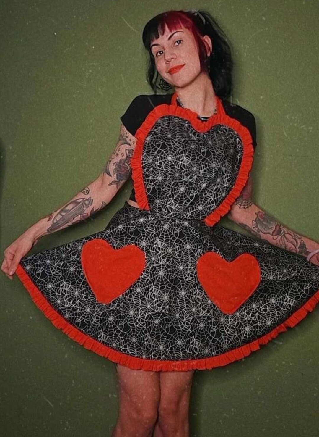 Spiderweb Heart Apron - Etsy