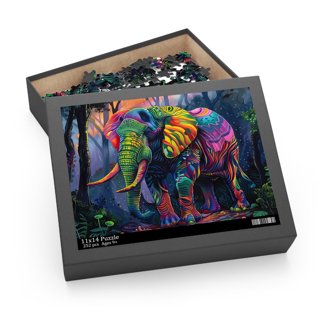 Elephant Jigsawpuzzle 120, 252, 500-piece Elephant, Colorful Elephant ...