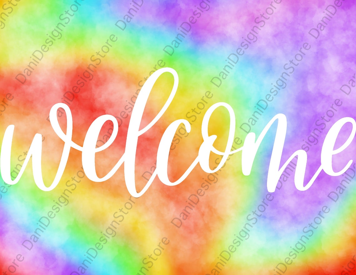 Rainbow Welcome Sign - Etsy