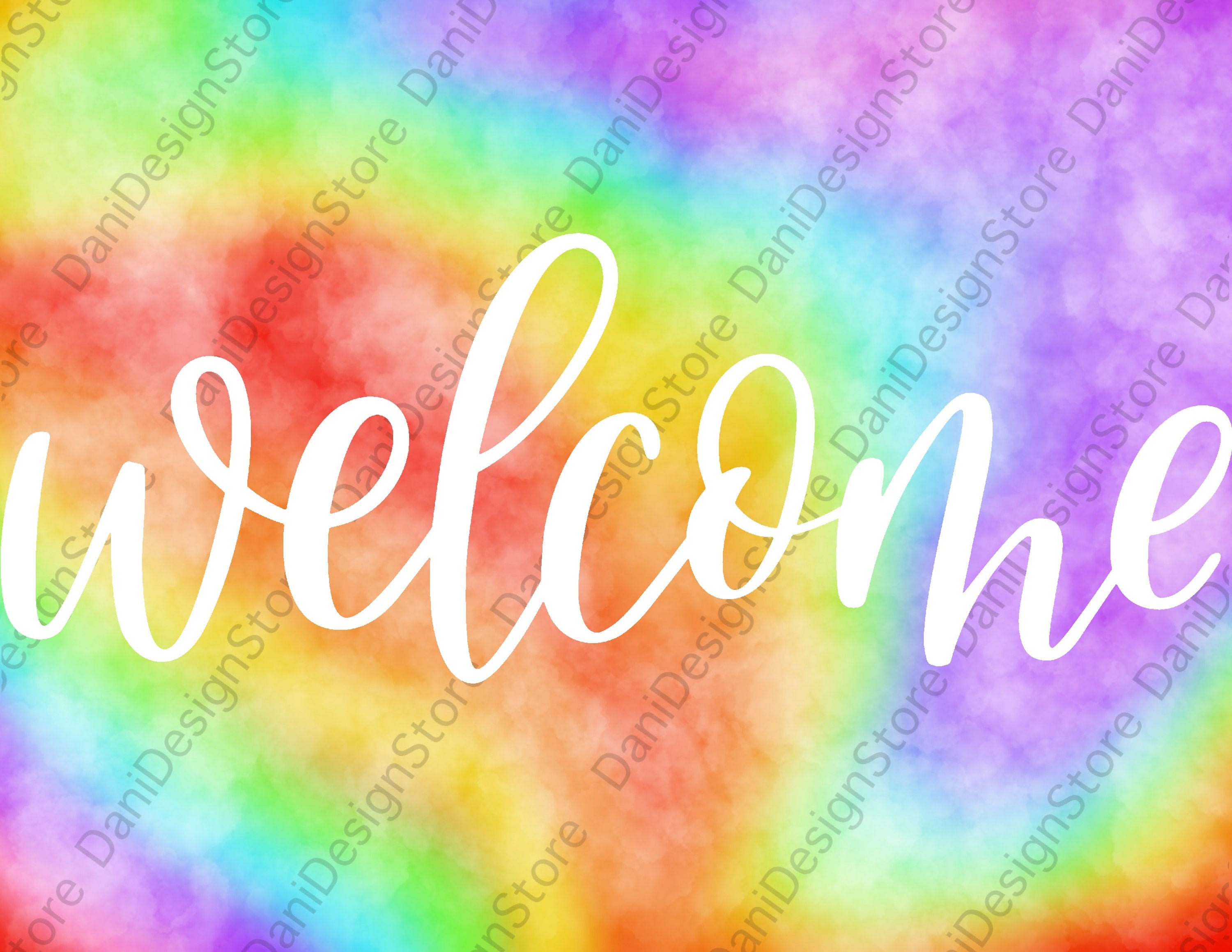Rainbow Welcome Sign - Etsy