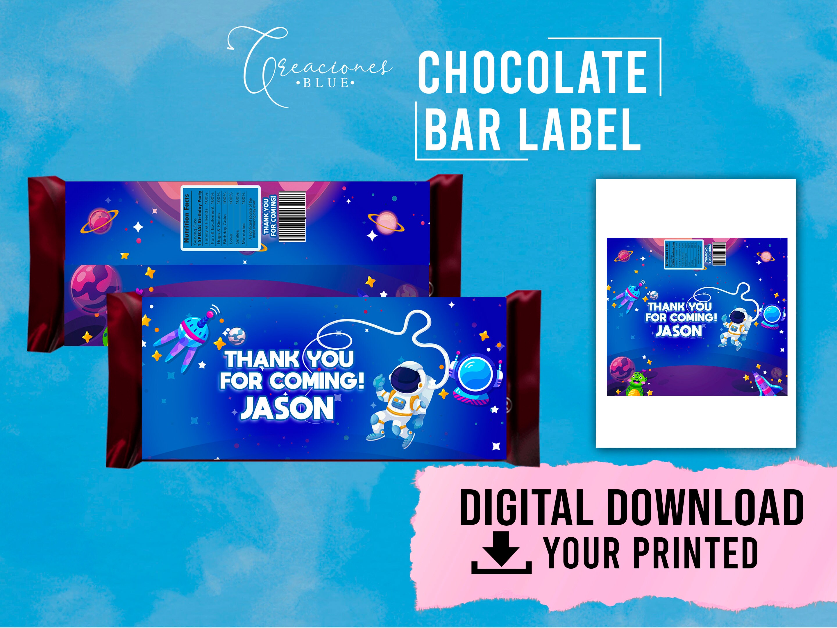 Space Birthday Party Labels Space Chip Bag Label Space - Etsy