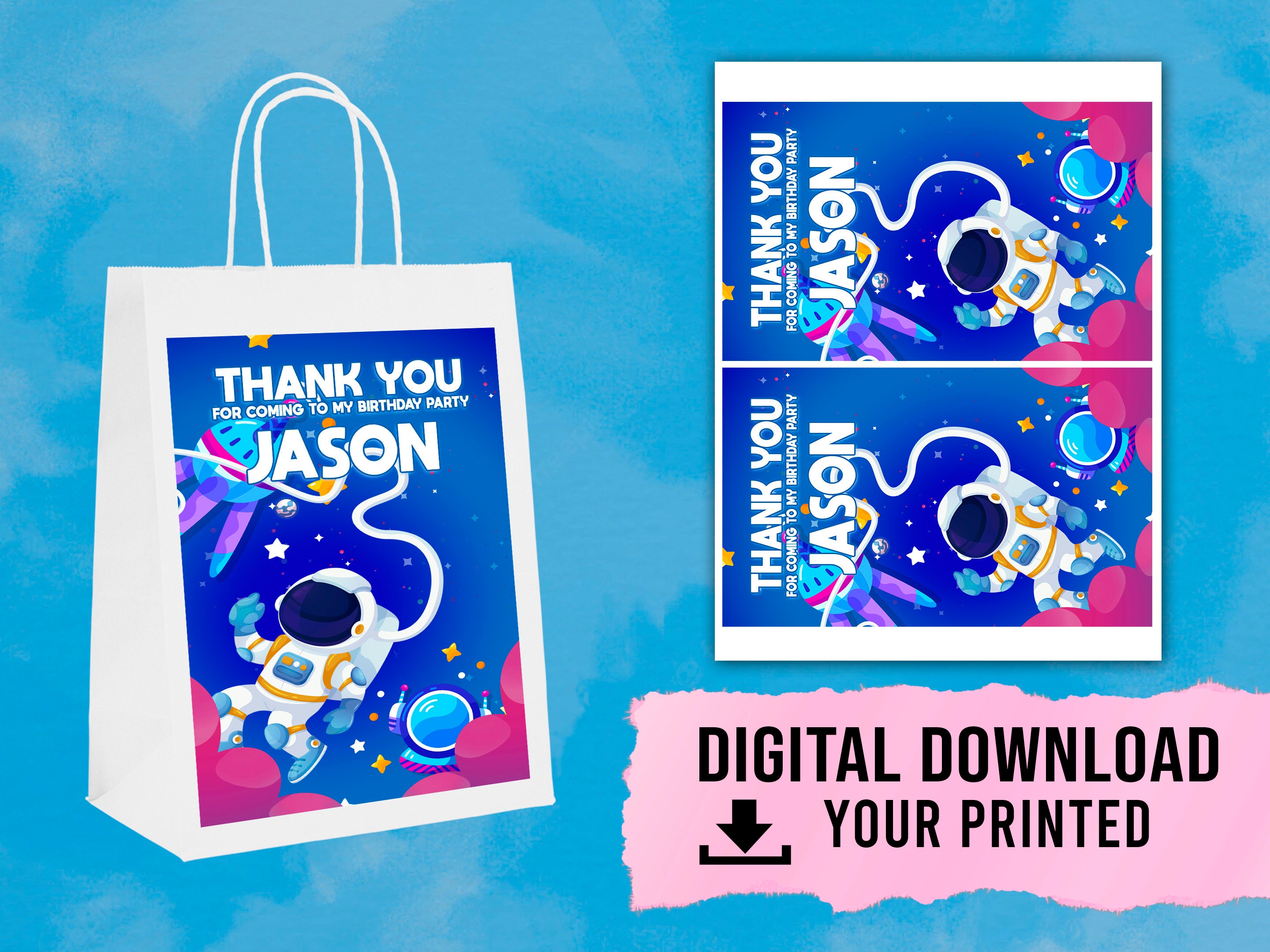 Space Birthday Party Labels Space Chip Bag Label Space - Etsy