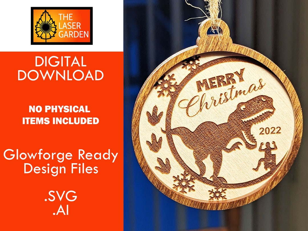 T-rex Chomp Christmas Ornament jurassic Park SVG/AI File Download ...