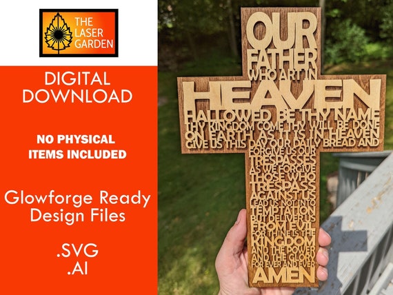 Our Father Cross SVG/AI File Download Glowforge Ready - Etsy