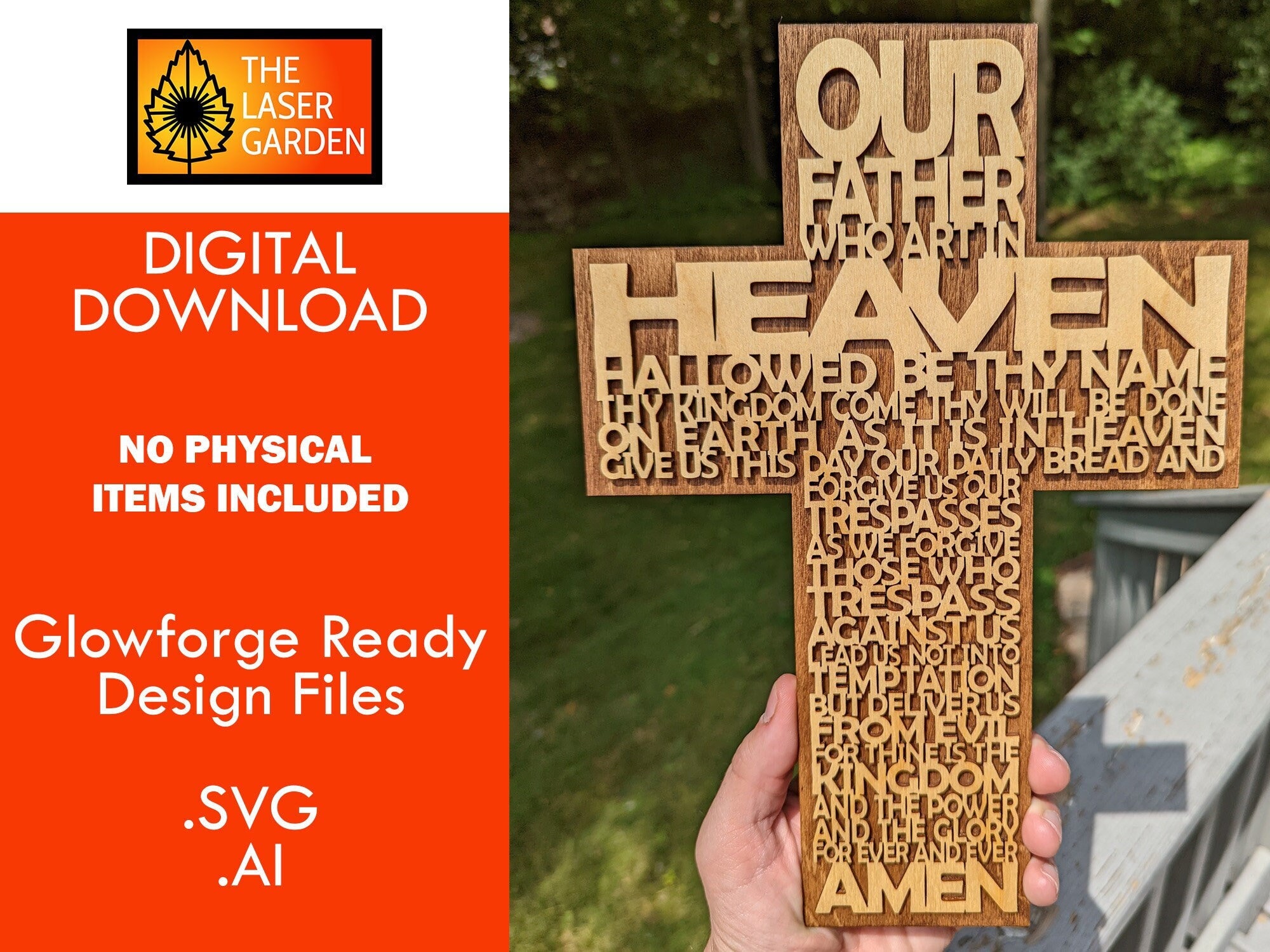 Our Father Cross - SVG/AI File Download - Glowforge Ready - Etsy