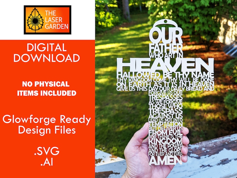 Our Father Cross SVG/AI File Download Glowforge Ready - Etsy