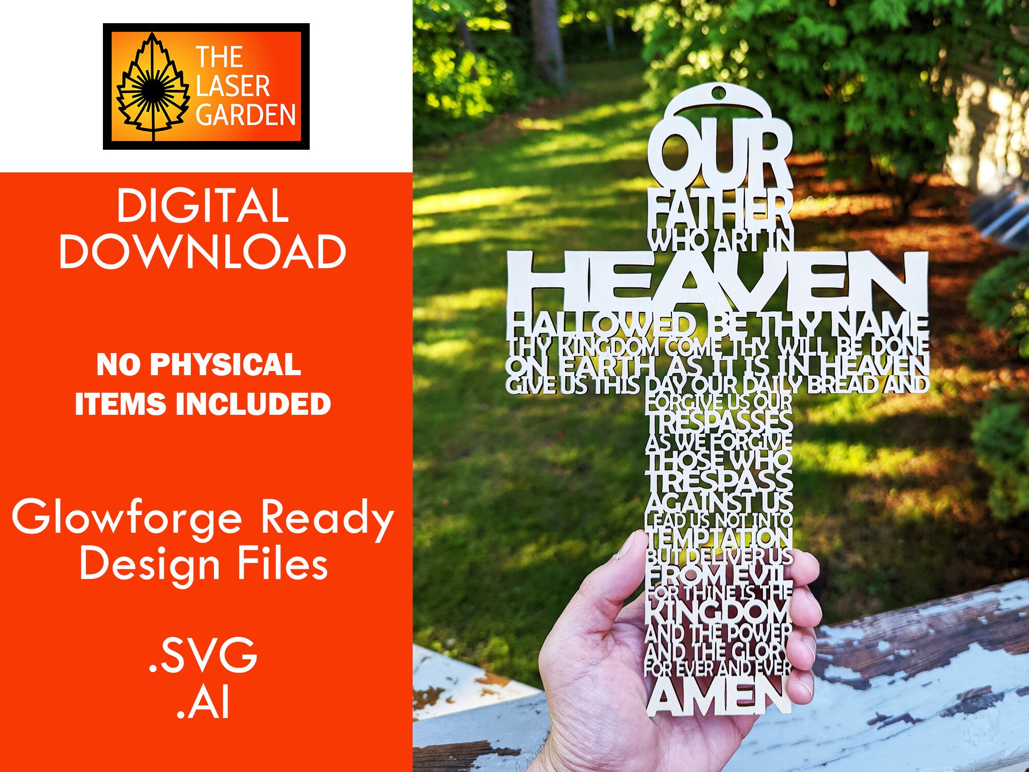 Our Father Cross SVG/AI File Download Glowforge Ready - Etsy Australia