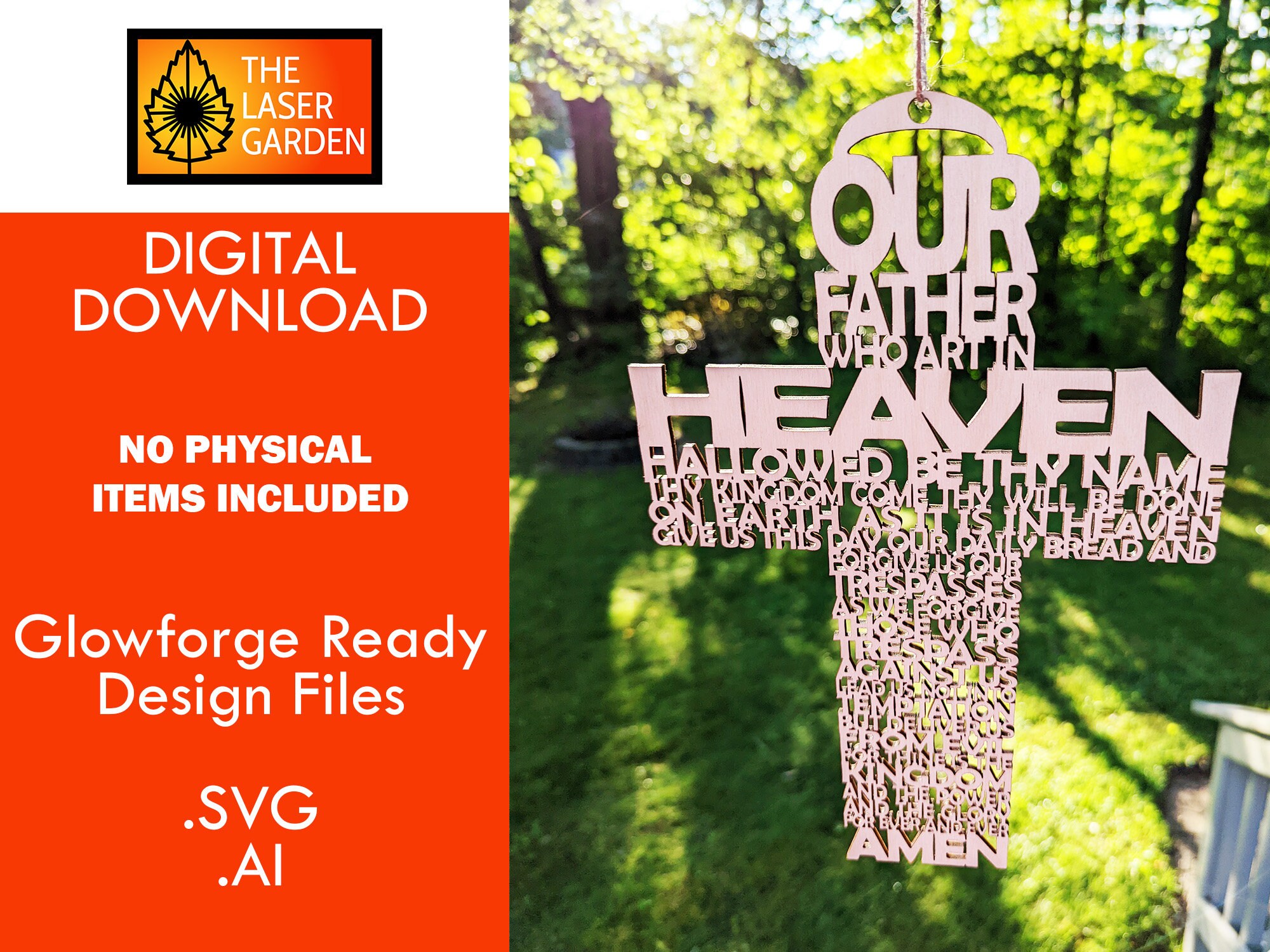 Our Father Cross SVG/AI File Download Glowforge Ready - Etsy Australia