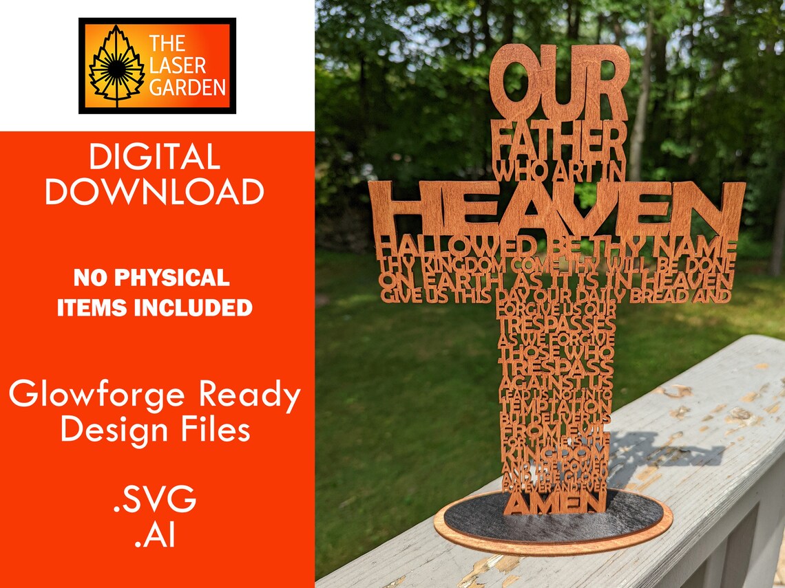 Our Father Cross SVG/AI File Download Glowforge Ready - Etsy